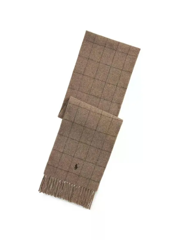 Polo Ralph Lauren Check-pattern Fringed Scarf - Neutrals