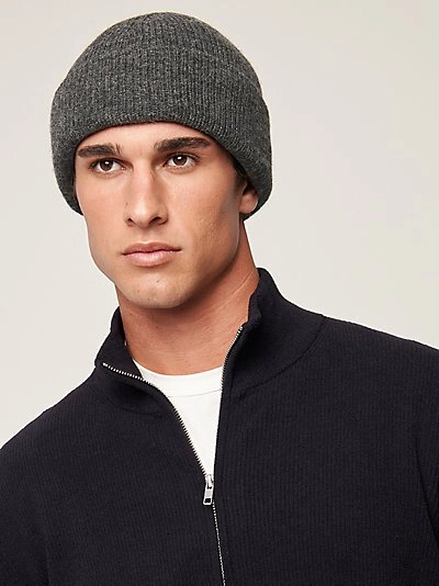 Overland Double Knit Baby Alpaca Wool Beanie - Charcoal