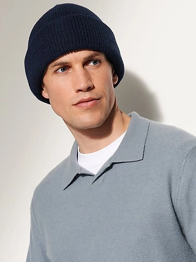 Overland Double Knit Baby Alpaca Wool Beanie - Navy