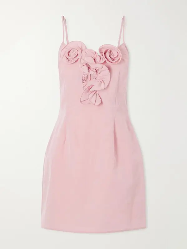 Magda Butrym Ruffled Cotton And Silk-blend Mini Dress