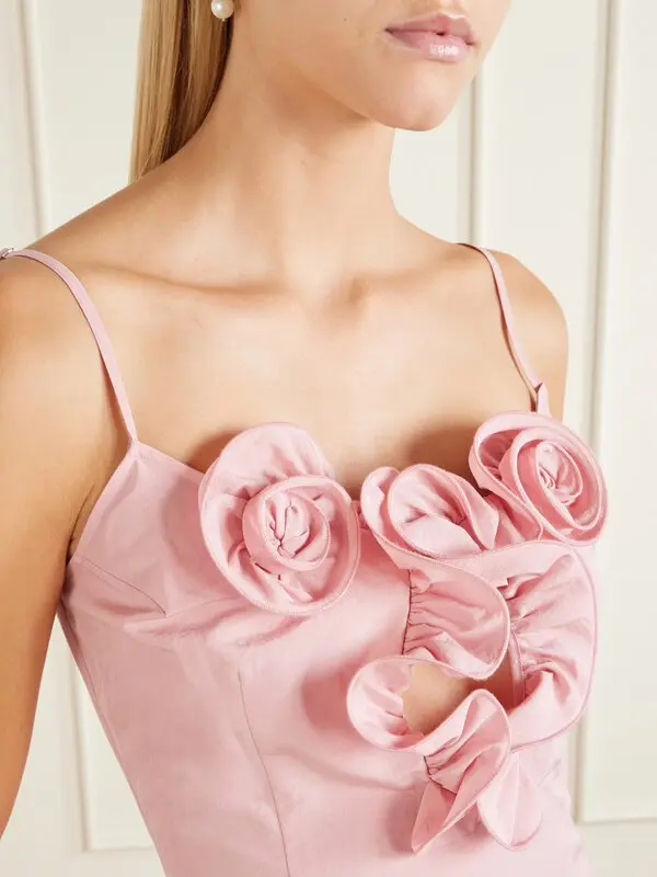 Magda Butrym Ruffled Cotton And Silk-blend Mini Dress