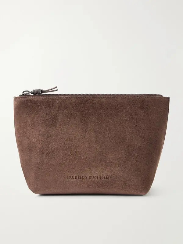 Brunello Cucinelli Suede Cosmetic Case