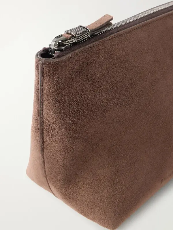 Brunello Cucinelli Suede Cosmetic Case
