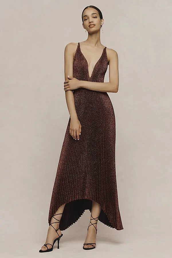 L'IDEE The Muse Plunge Gown - Chocolate