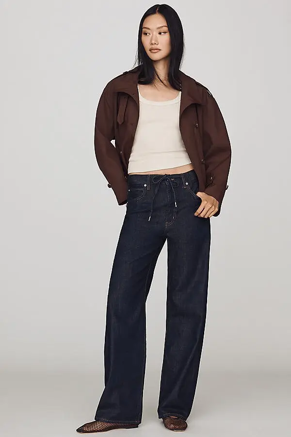 FRAME Off Duty High-rise Wide-leg Jeans - Rinser