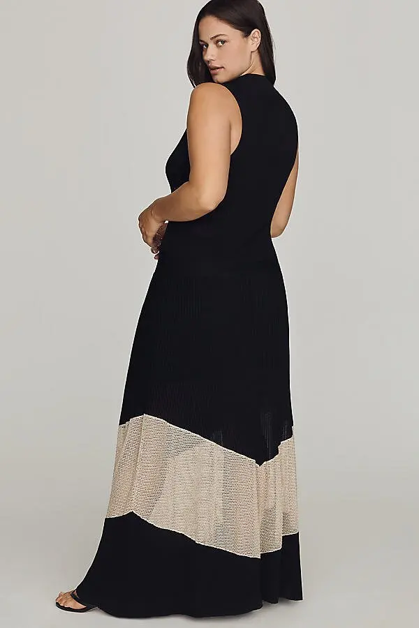 Anthropologie Sheer Panel Midi Dress