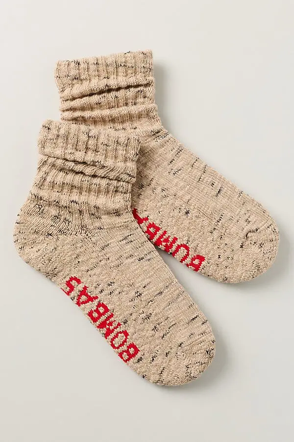 BOMBAS Spaced-out Half-calf Socks - Fawn