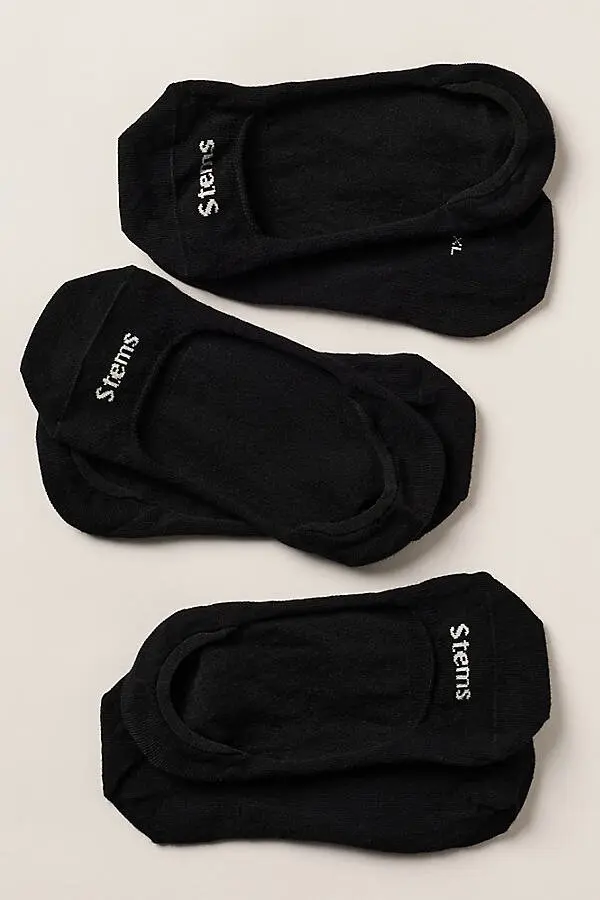 Anthropologie Set Of 3 Ankle Socks - Black
