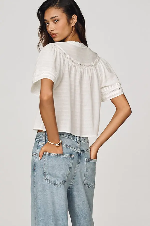 Paige Pasadena Blouse With Lace Inserts