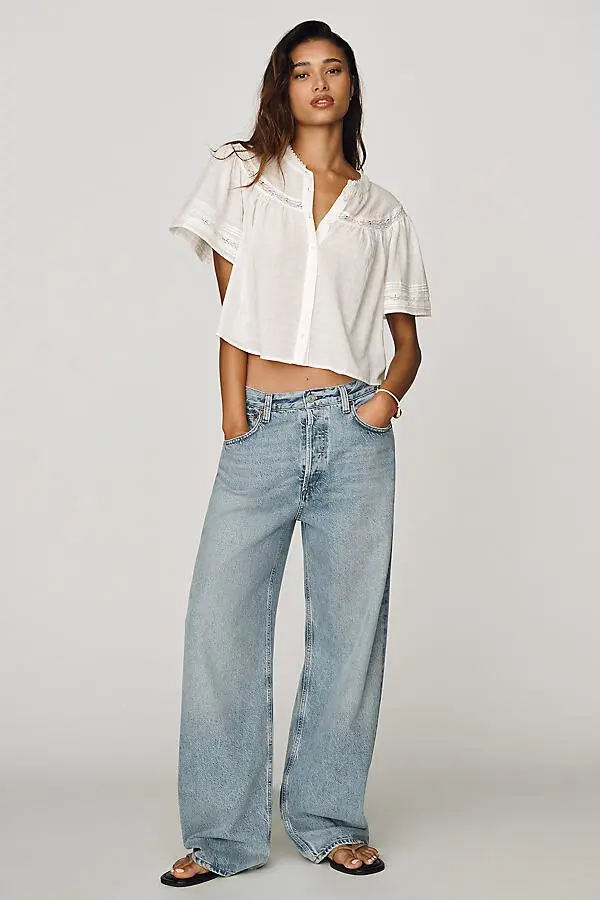 Paige Pasadena Blouse With Lace Inserts
