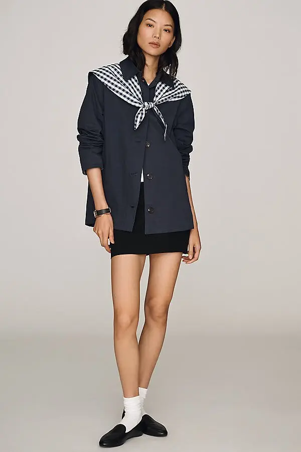RAISONNEL Gingham Trench Jacket
