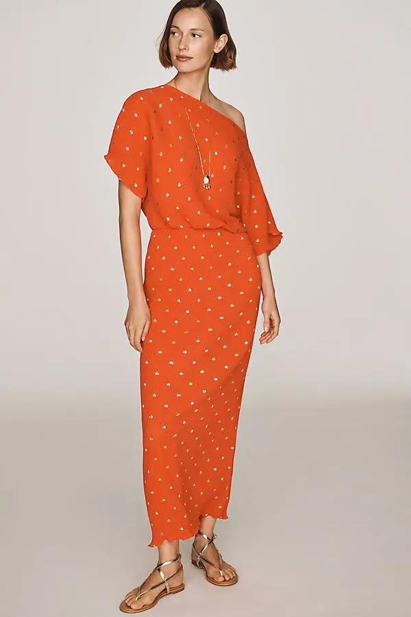 NEVER FULLY DRESSED Tilly Off-shoulder Maxi Dress