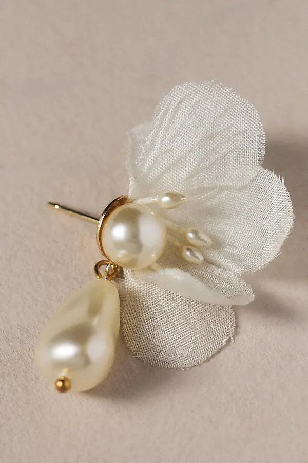 TWIGS & HONEY Silk Petal Baroque Earrgs