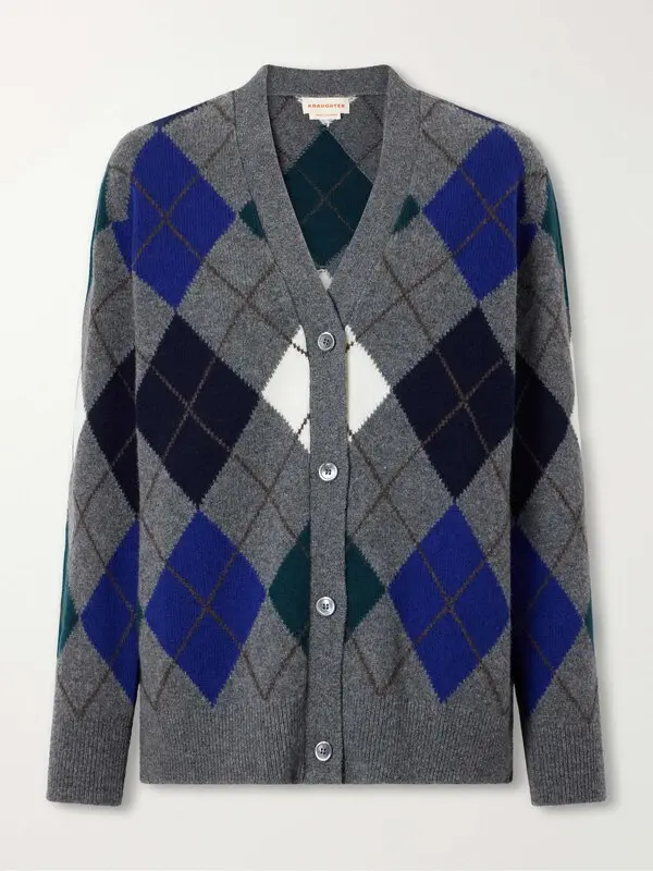 &daughter Ava Argyle Checked Wool-knitted Cardigan