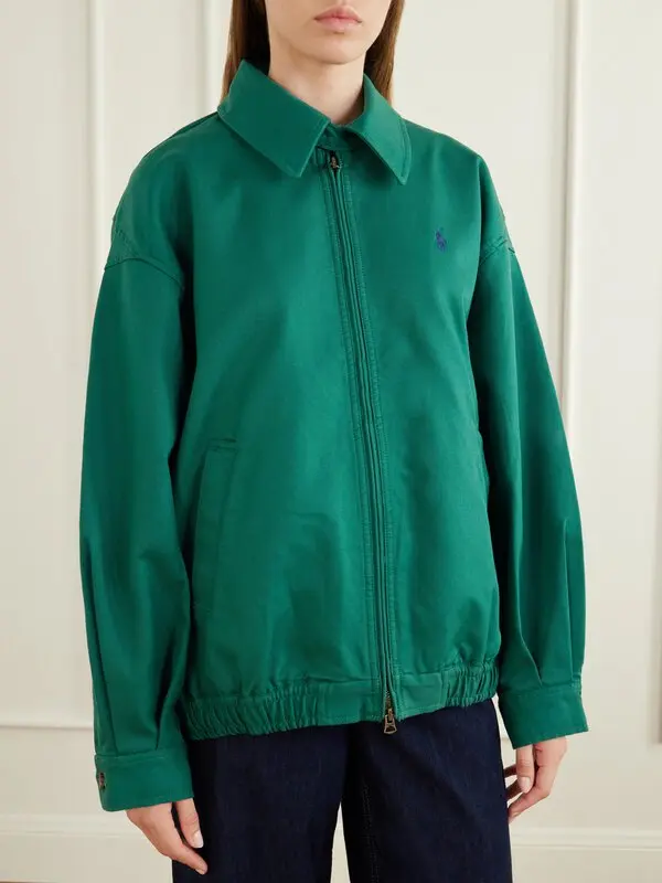 Polo Ralph Lauren Embroidered Cotton Twill Jacket - Green