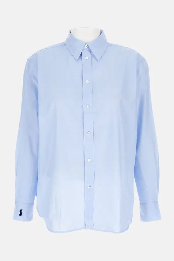 Polo Ralph Lauren Cotton Poplin Shirt With Embroidered Logo