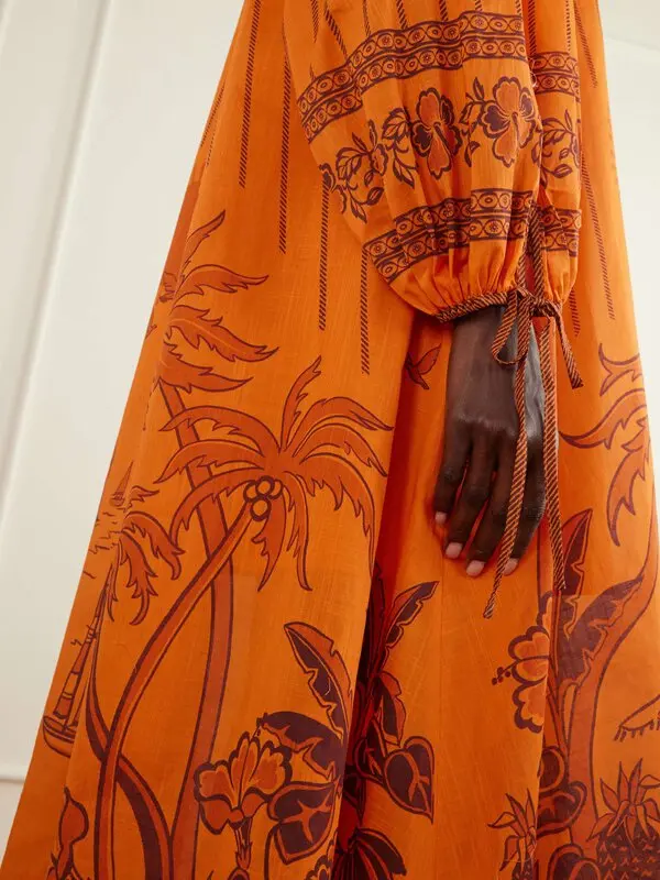 ALEMAIS Boathouse Printed Cotton-voile Midi Dress