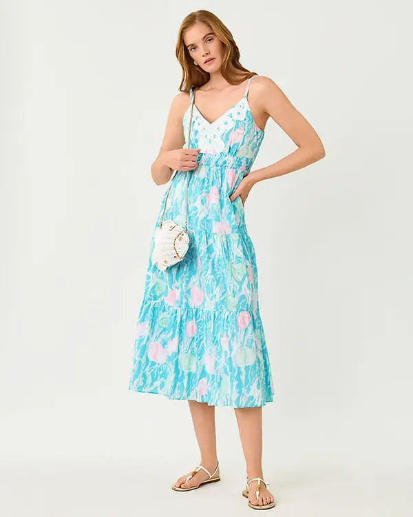 Lilly Pulitzer® Zanna Cotton Midi Dress - Blue