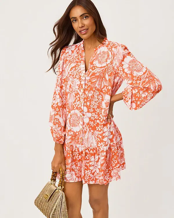 Lilly Pulitzer® Shaley Tunic Popover Dress - Orange