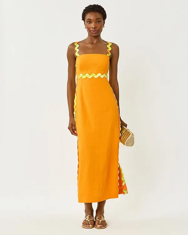 Lilly Pulitzer® Mikayla Linen Midi Dress - Citrus Cooler