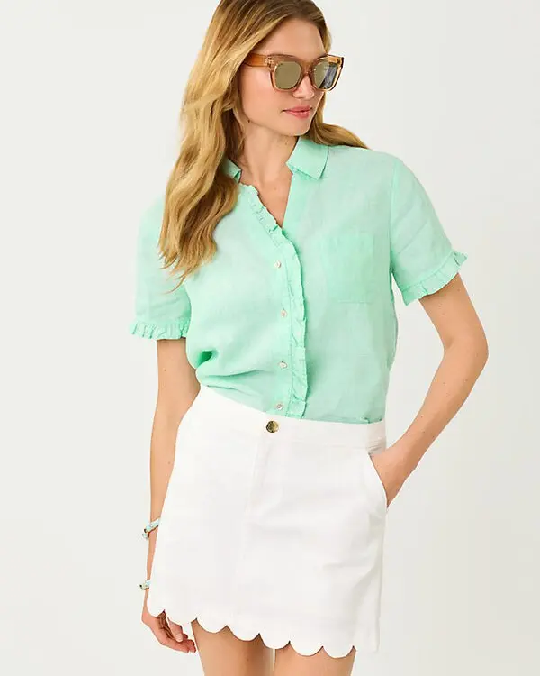 Lilly Pulitzer® Carden Ruffle Top - Mint