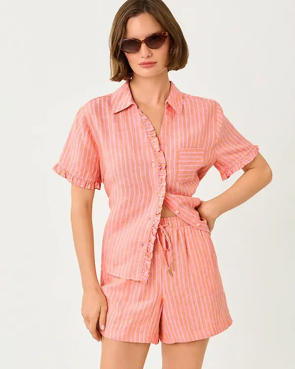 Lilly Pulitzer® Carden Ruffle Top - Orange