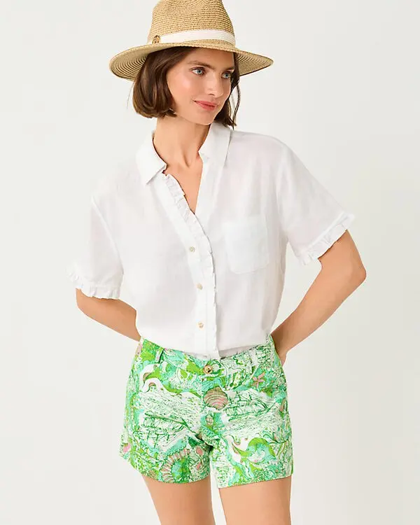 Lilly Pulitzer® Carden Ruffle Top - White