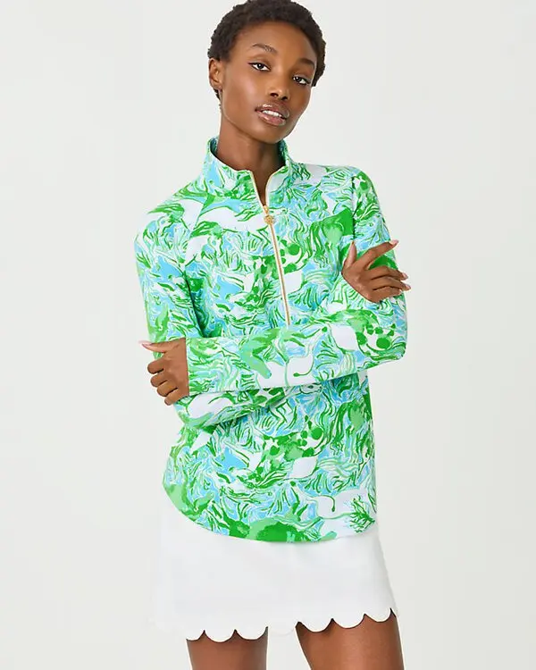 Lilly Pulitzer® Upf 50+ Skipper Popover - Capri Blue Galloping Gals