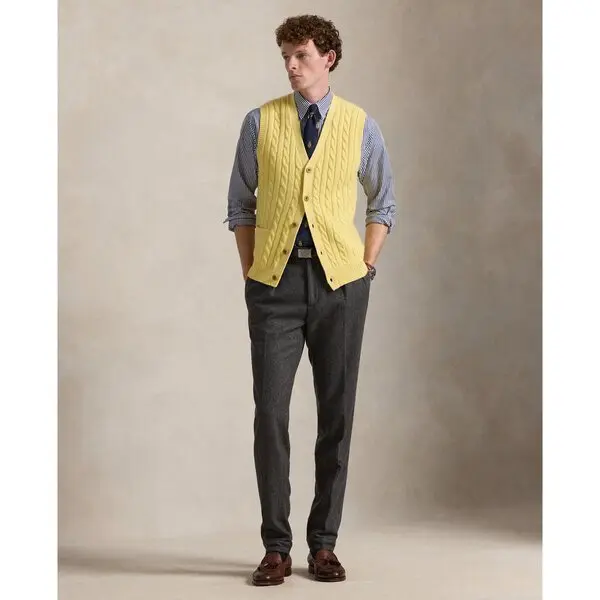 Ralph Lauren Cable-knit Wool-cashmere Sweater Vest