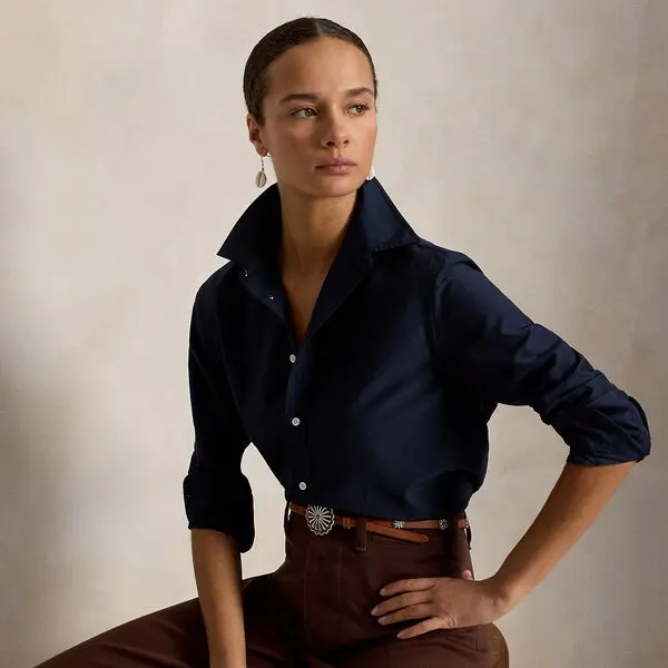 Ralph Lauren Relaxed Fit Cotton-silk Shirt - Hunter Navy