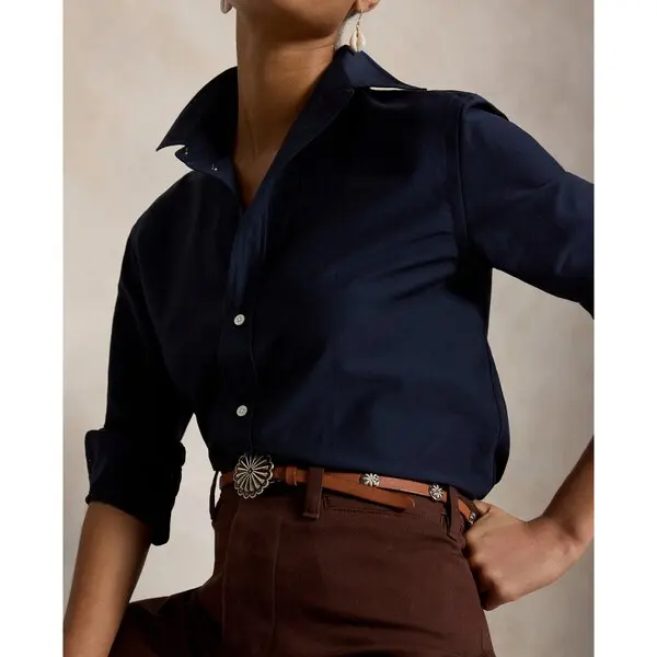 Ralph Lauren Relaxed Fit Cotton-silk Shirt - Hunter Navy