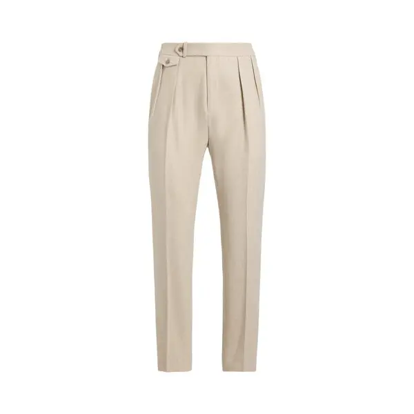 Ralph Lauren Wool Flannel Pleated Trousers