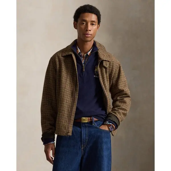 Ralph Lauren Polo Bear Embroidered Wool Quarter-zip Sweater