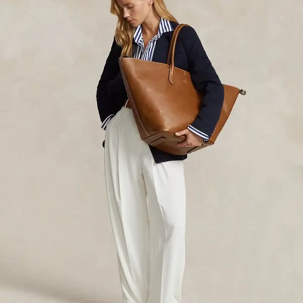 Ralph Lauren Bellport Large Leather Tote - Cuoio