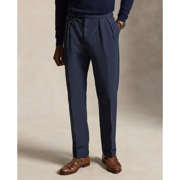 Ralph Lauren Pleated Cotton Poplin Suit Trousers