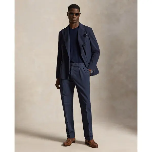 Ralph Lauren Pleated Cotton Poplin Suit Trousers