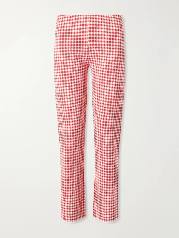 Posse Micah Checked Jersey Capri Pants - Red