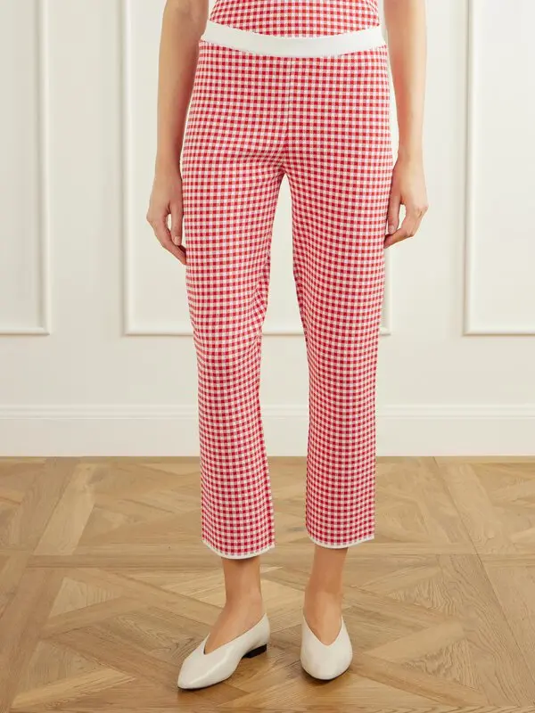 Posse Micah Checked Jersey Capri Pants - Red