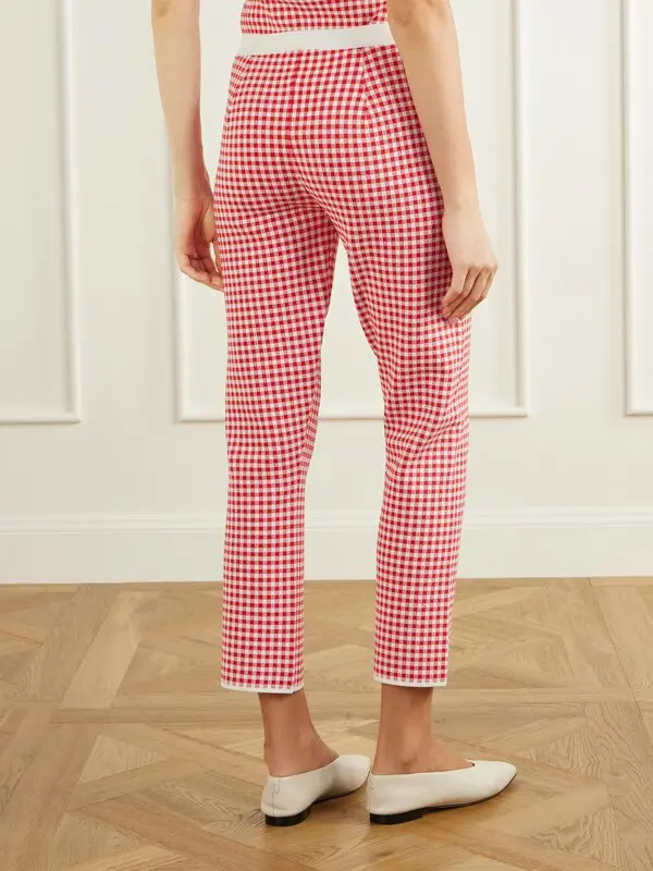 Posse Micah Checked Jersey Capri Pants - Red