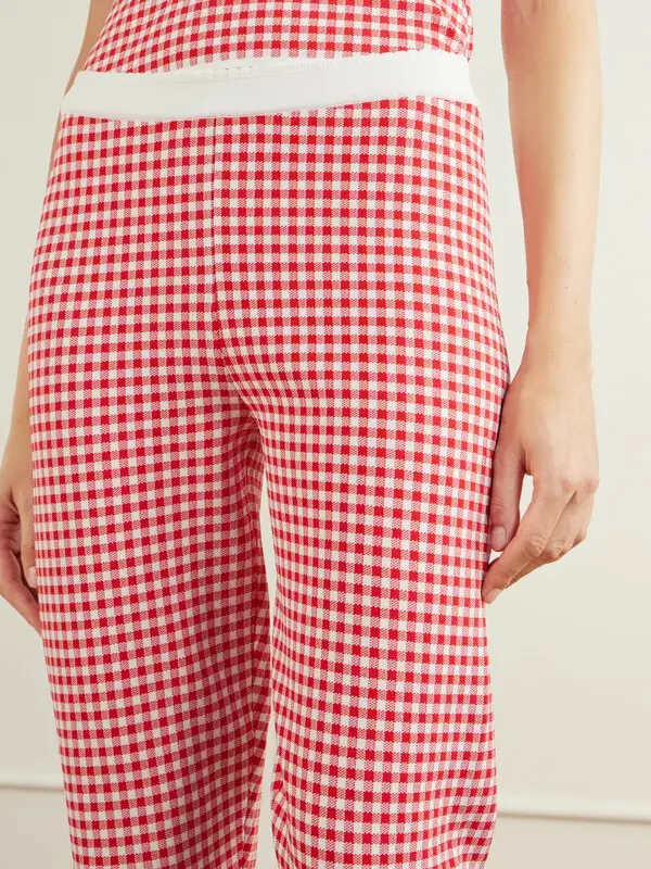 Posse Micah Checked Jersey Capri Pants - Red