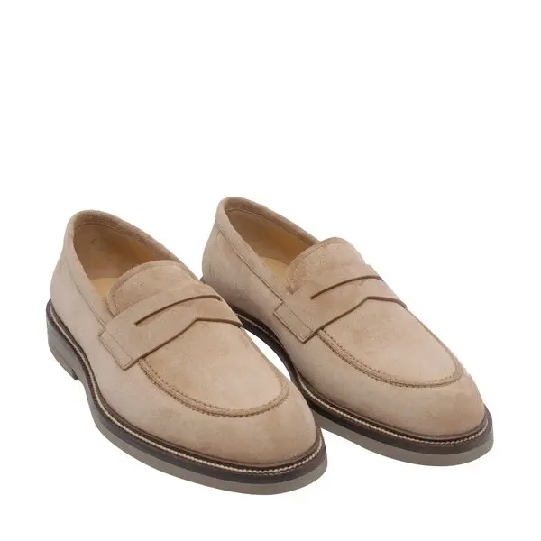 Brunello Cucinelli Suede Penny Loafers