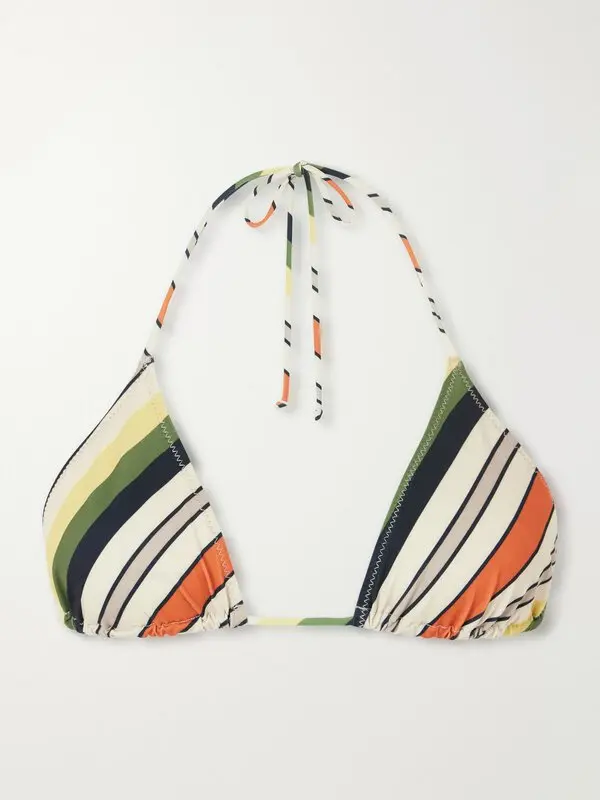 JEAN PAUL GAULTIER Retro Stripe Bikini Top - Green
