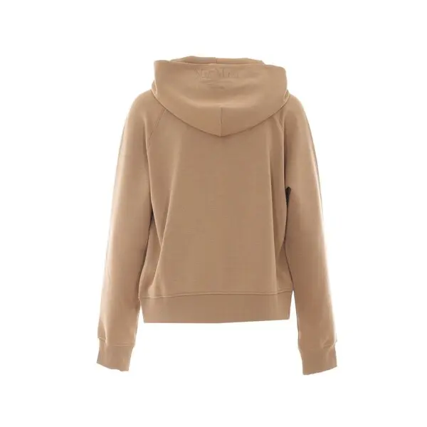 Max Mara Zip-up Hooded Sweatshirt With Embroidered Logo - Cream