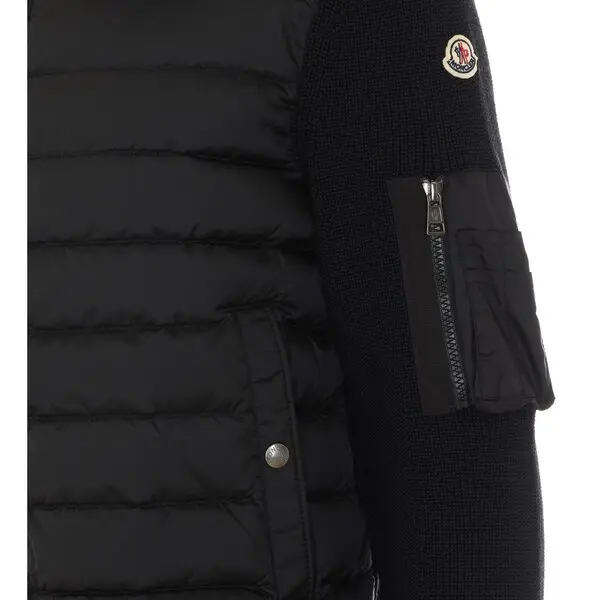 Moncler Logo Quilted Zip-up Cardigan