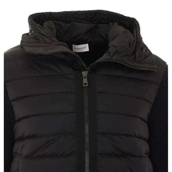 Moncler Logo Quilted Zip-up Cardigan