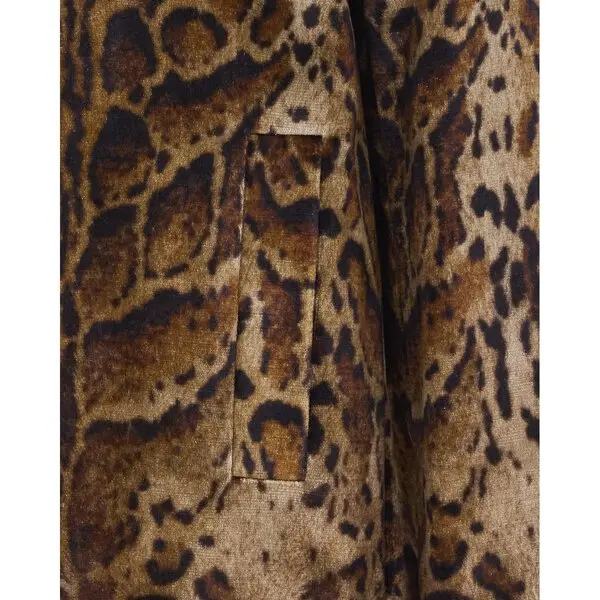 Etro Cropped Velvet Coat With Leopard Motif