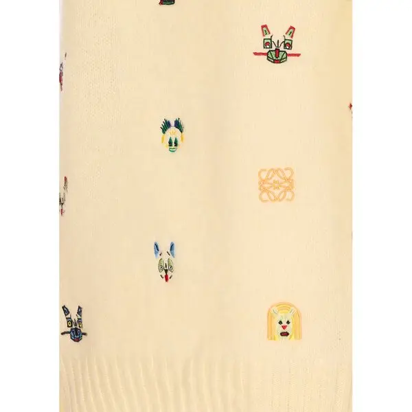 Loewe Embroidered Multicolor Effect Wool Sweater