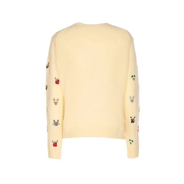 Loewe Embroidered Multicolor Effect Wool Sweater