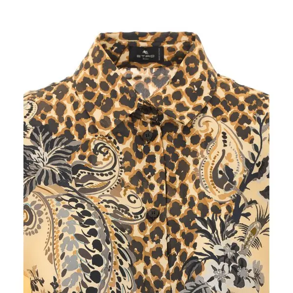Etro Piazzata Leopard Printed Silk Shirt