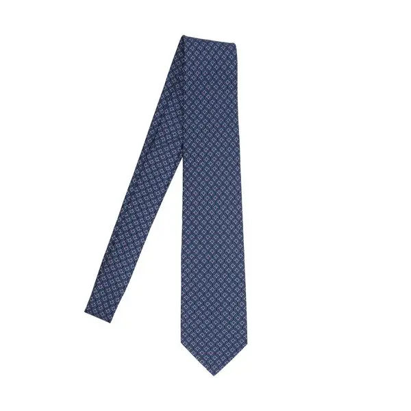 FERRAGAMO Geometric Print Silk Neck Tie